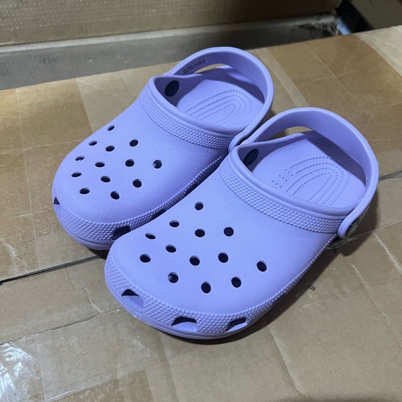 CROCS | Shoes | New Crocs Lavender Classic Rubber Slip On Clogs Size 6 ...